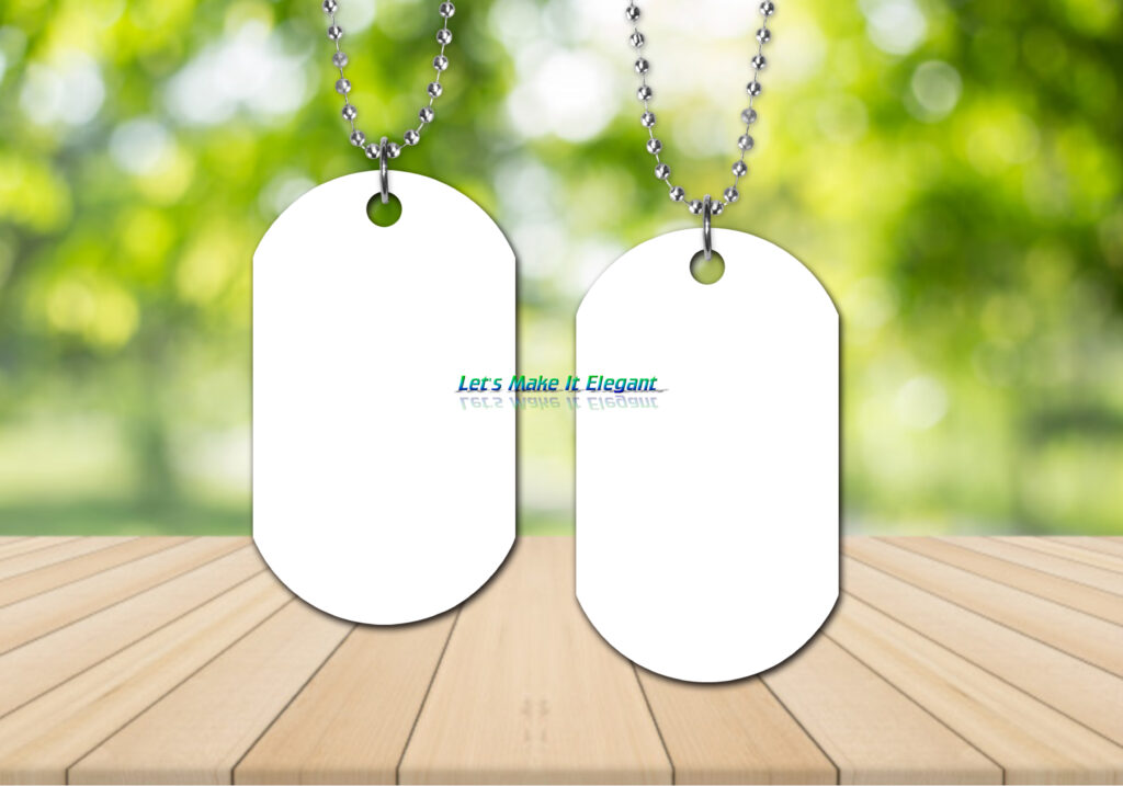 Two-Sided White Aluminum Dog Tag – Let's Make It Elegant
